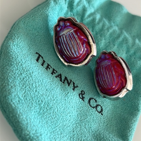 Tiffany & Co. | Jewelry | Vintage Tiffany Co Iridescent Pink Scarab ...